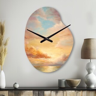 Designart - Ocean Sunset Celestial Symphony - Sunset Large Wall Clock ...