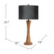 Marci Wood Finished Resin Lamp with Dark Grey Velvet Shade - 15 x 15 x ...