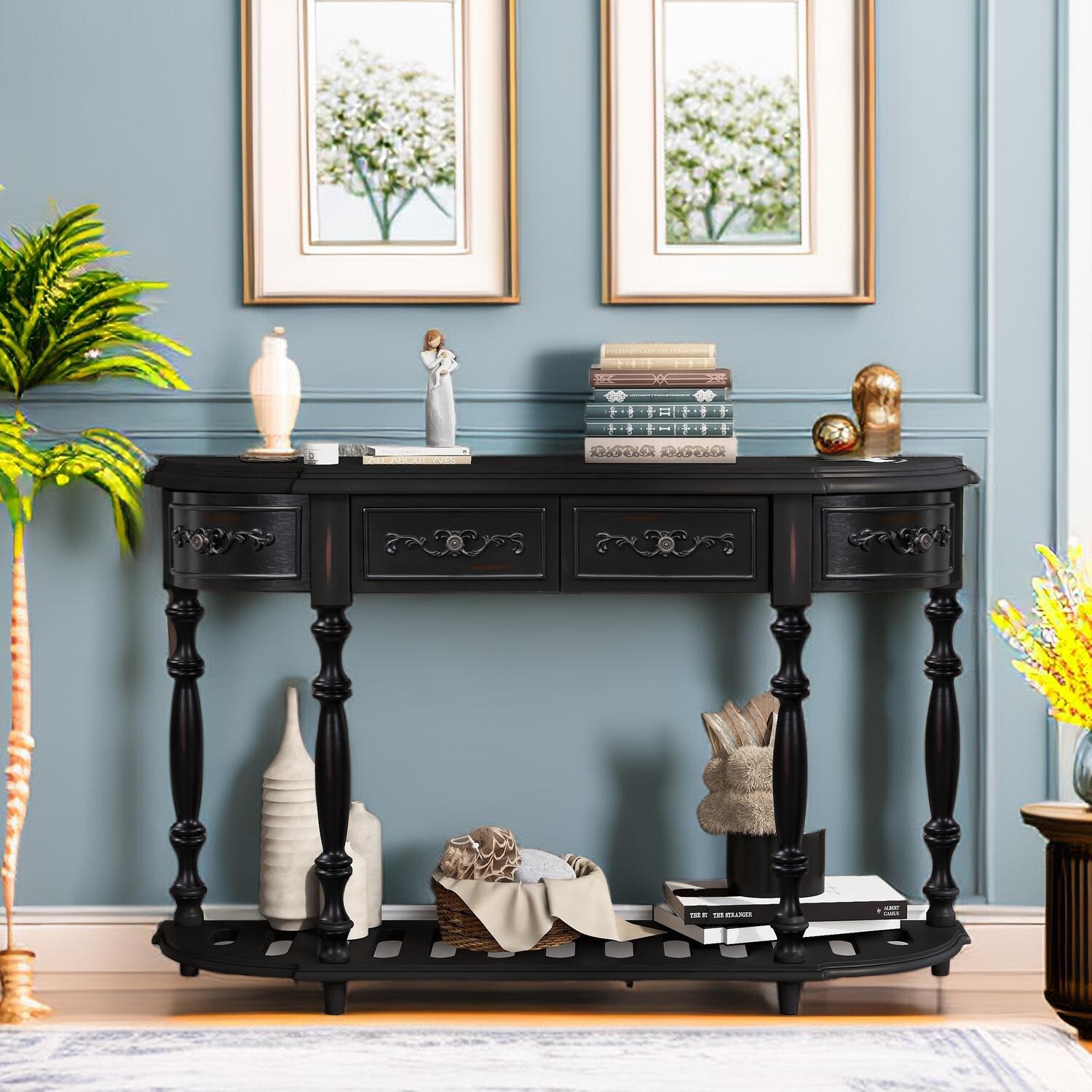 52''Modern Console Table Sofa Table Entryway Table for Hallway - Bed ...