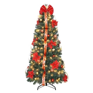 Puleo International 6' Pre-Lit Artificial Pop-Up Adorned Christmas Tree ...