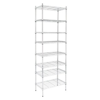 8-Tier Wire Shelving Unit Adjustable Steel Wire Rack Chrome - 23.62 x ...