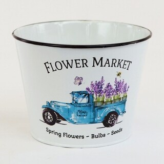 Blue Pick Up Carrying Lavender 'Flower Market' Bucket Shaped Planter ...
