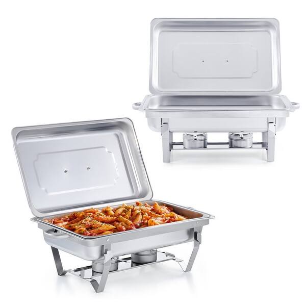2 Packs Stainless Steel 8 Quarts Rectangle Chafing Dish - On Sale - Bed ...