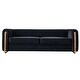 88 Inches Sofa Velvet Upholstered Couch with Removable Cushions and ...