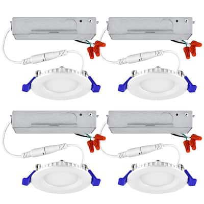 Luxrite 3 Inch Ultra Thin LED Recessed Light with Junction Box, 7W ...