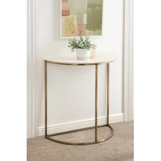 Kate and Laurel Dorrah Half-Circle Marble Console Table - Bed Bath ...