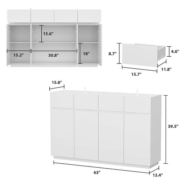 Ample Storage Capacity TV Stand Entertainment Center Storage Cabinet ...