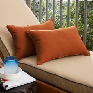 Sunbrella Canvas Rust Corded Indoor/ Outdoor Pillows (Set of 2 ...