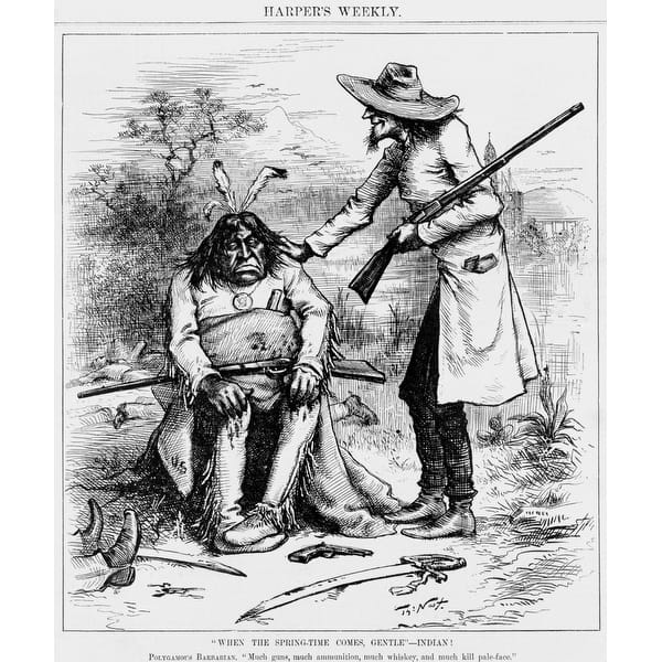 Anti-Mormon Cartoon By Thomas Nast Based On Incidents Of The 1857 Utah ...