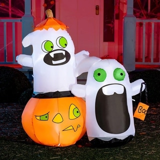 Syncfun 5 FT Tall Halloween Inflatable Sneaking Naughty Ghost - Bed ...