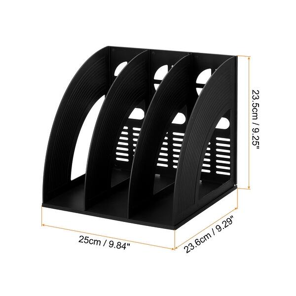 Magazine File Holder, Plastic Vertical 3 Compartment Storage Rack - 3 ...