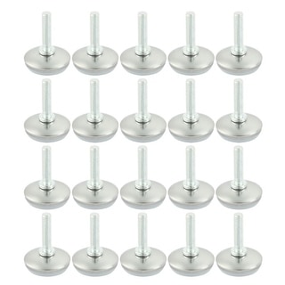 20Pieces White Base 8x20mm Leveling Feet Screw on Mounts Pads 28mm Dia ...