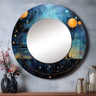 Designart "Astrology Celestial Alignment" Abstract Round Mirror 36 Inch ...