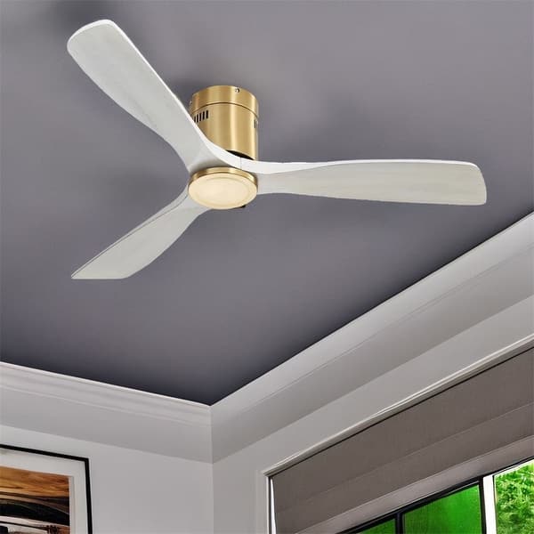 Solid Wood Fan Blade Ceiling Fan With Light - Bed Bath & Beyond - 38398002