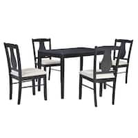 5-Piece Wooden Kitchen Dining Table Set Rectangular Dining Table and 4 ...