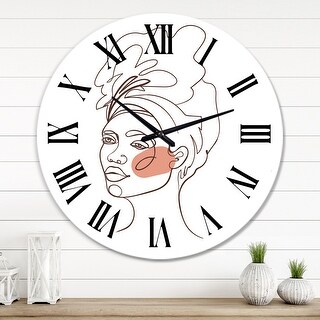 Designart 'One Line Portrait of African American Woman III' Modern wall ...