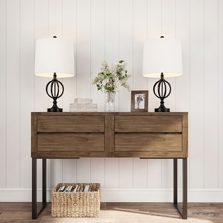 Set of 2 Table Lamps Openwork Iron Orb Lights - 13" x 25" - Bed Bath ...