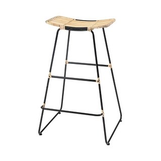 Elk Home Panama Hat Natural Metal 19 Inch Wide Stool - Bed Bath ...