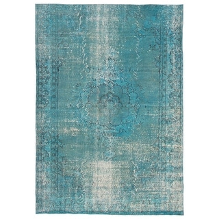 ECARPETGALLERY Hand-knotted Color Transition Turquoise Wool Rug - 5'10 ...