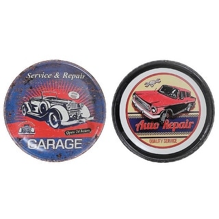 Embossed Round Metal Wall Sign Garage Auto Repair - Set of 2 - Bed Bath ...