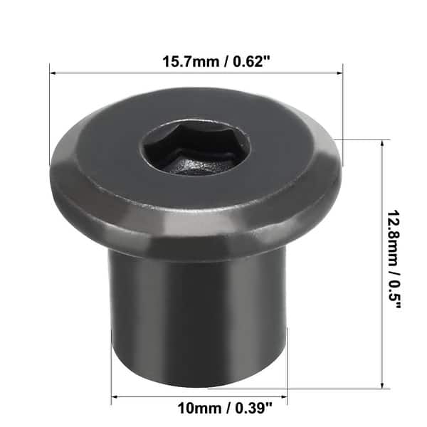 M8x10mm Rivet Hex Socket Head Insert Nut Screw Post Power Coated 30pcs ...