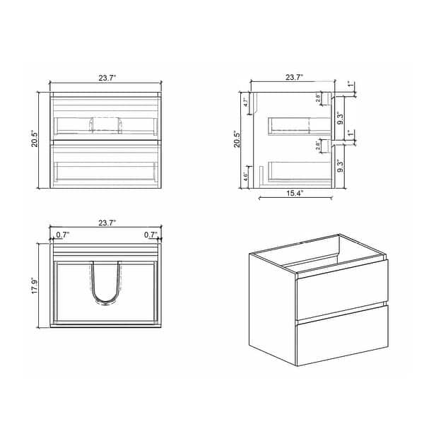 wall mounted vanity dimensions