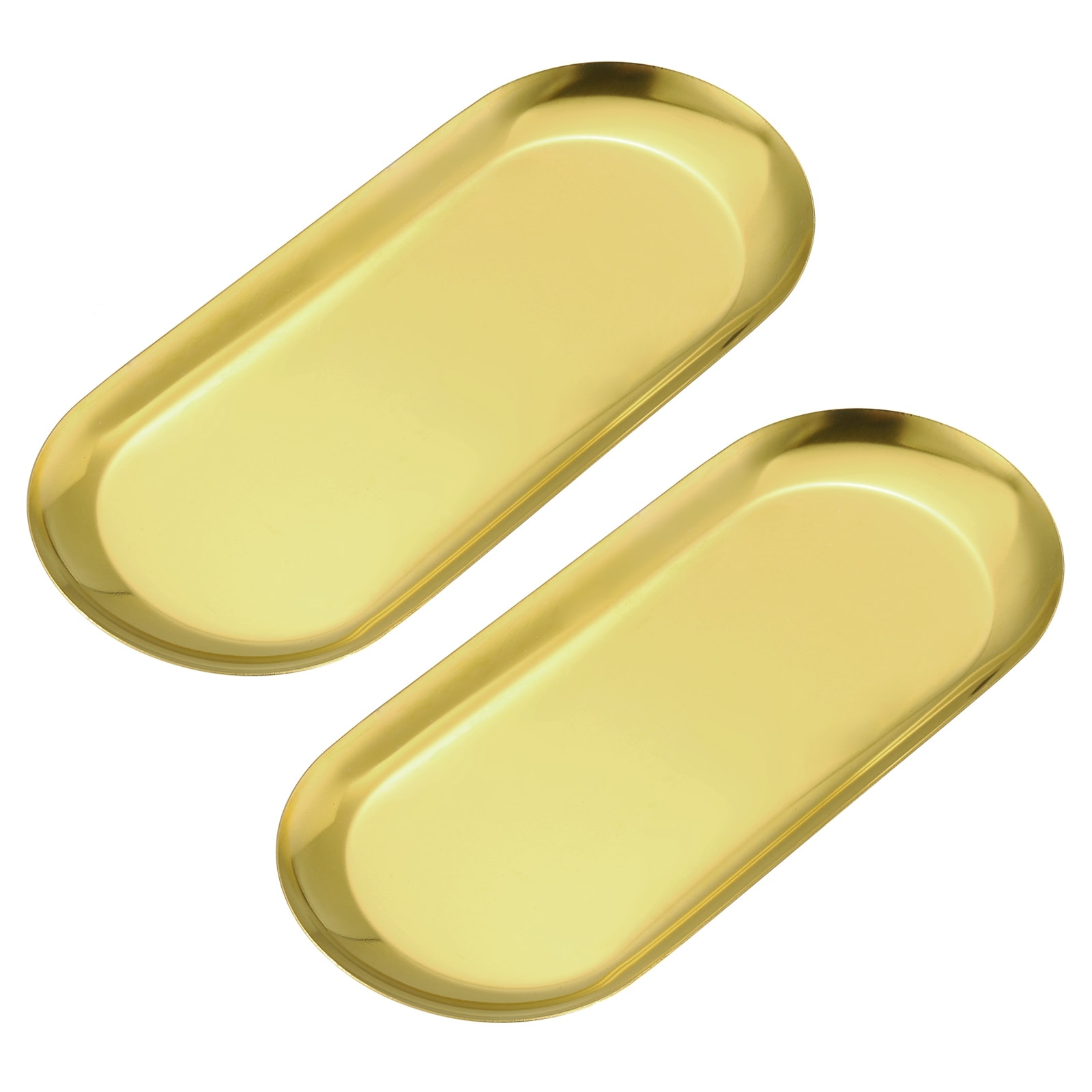 6pcs Stainless Steel Decorative Trays Gold Bathroom Cosmetic Trays (7 ...