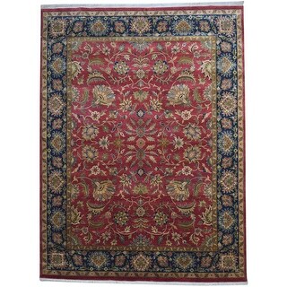 One of a Kind Hand-Knotted Persian 9' x 12' Oriental Wool Red Rug - 9 ...