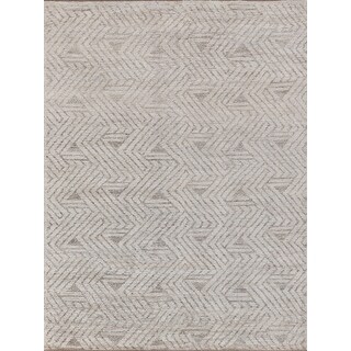 EXQUISITE RUGS Eaton Hand-knotted Wool/Bamboo Silk Beige Area Rug ...