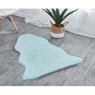 Light Blue Faux Rabbit Fake Fur Fuzzy Soft Fluffy Plush Cozy Shaggy ...