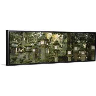 "Low angle view of stone lanterns, Kasuga Taisha, Nara, Japan" Black ...