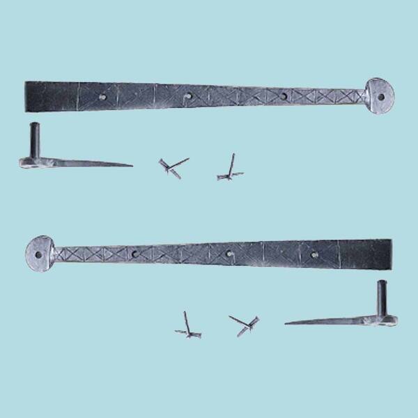 Renovators Supply Black Pintle Hinge 14" L Wrought Iron Bean Diamond ...