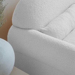 White Felt Fabric Sectional Sofa Sets 2pcs Loveseat Sofa Lounge Accent ...