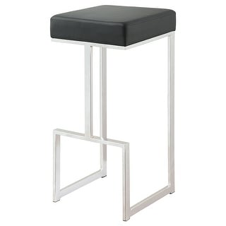 Gervase Contemporary Square Backless Stool Chrome - Bed Bath & Beyond ...