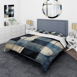 Designart "Blue Azure Geometric collages" Abstract Collages Bedding ...