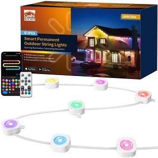 Outdoor Lights, 100ft w/ 72 LED Lights, IP65 RGB Eaves Lights with DIY ...