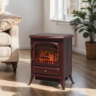22" Freestanding Electric Fire Place Stove with Realistic LED Flames ...
