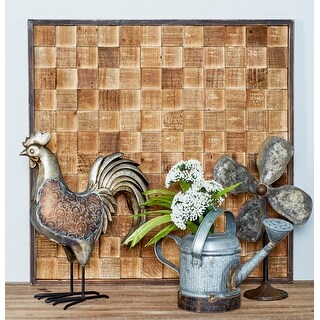 Rustic Checkered Wood Wall Plaque - Bed Bath & Beyond - 19563571