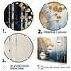 Designart "Minimalism Blue And Gold Forest " Forest Wall Art - Bed Bath ...