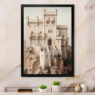 Designart "Castles Minimalist Majesty I" Castles Framed Canvas Prints ...