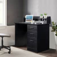 Three-drawers Wood Grain Particleboard Computer Desk - On Sale - Bed ...