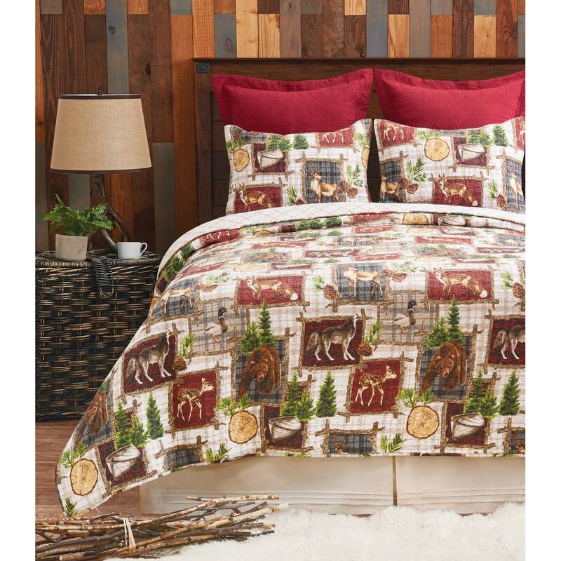 Bryson Retreat Reversible Rustic Full/Queen Quilt Set - Overstock ...