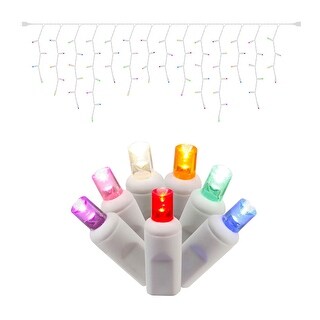 Vickerman 70 Multi-Colored Wide Angle LED Icicle Light on White Wire, 9 ...