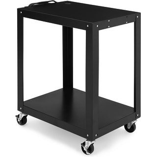 AV Cart, 3-Layer Metal Utility Cart with Keyboard Tray, Media Cart with ...