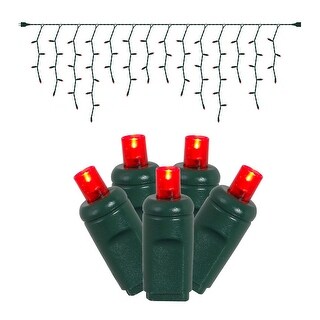 Vickerman70 Red Icicle Wide Angle LED Light on Green Wire, 9' Christmas ...