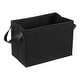 Felt Storage Basket, 12 x 8 x 7 Inch Storage Bins with Pu Handle, Black ...