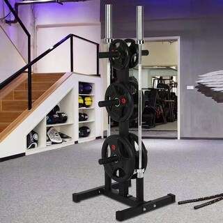 Olympic Weight Plate Rack For 2in Plates 400LB Weight Capacity Vertical ...