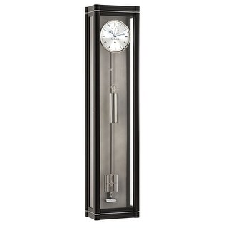 52" Black and White Rectangular Flat Top Pendulum Wall Clock - Bed Bath ...