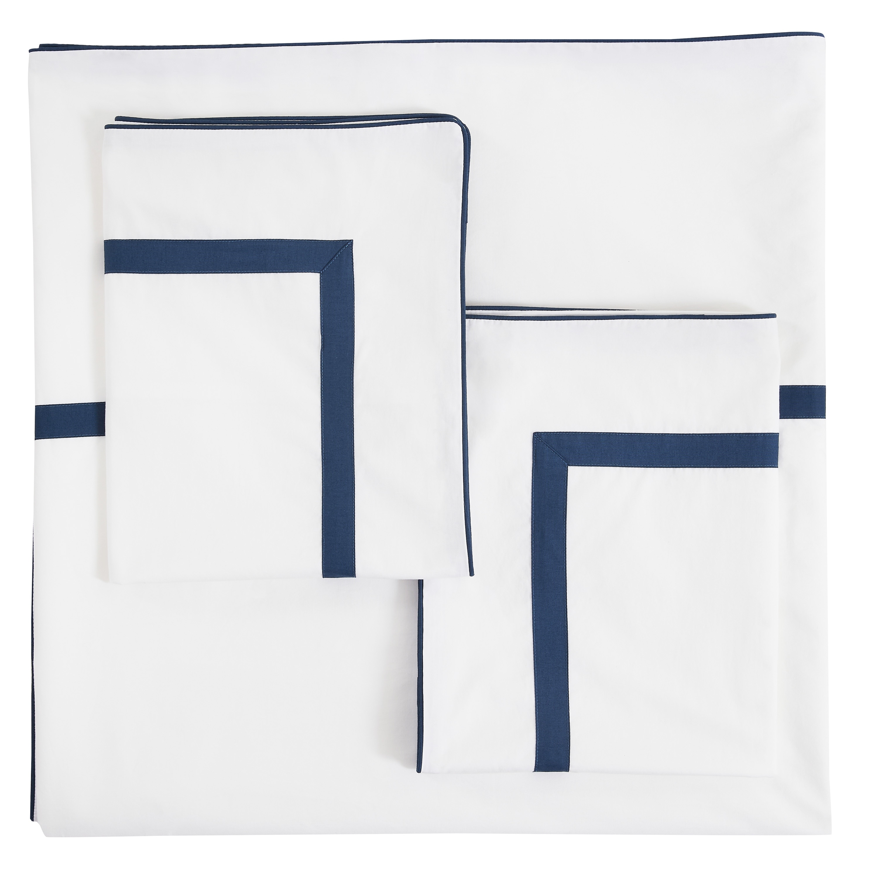 navy border duvet