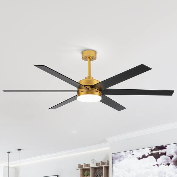 65 Inch Gold Large LED Ceiling Fan with Light and Remote(6-Blade) - On Sale - Bed Bath & Beyond ...